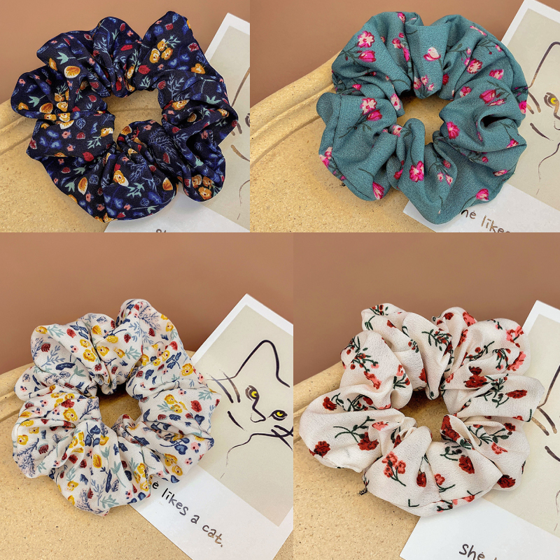 High intense floral fluffy rubber band 4 pcs set - Ariano
