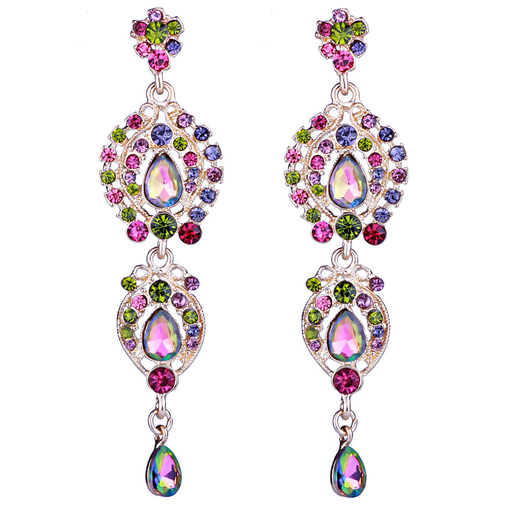Waterdrop long earring with stone - Ariano