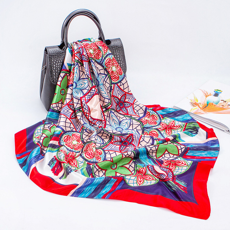 Floral doodle square scarf 90x90cm - Ariano