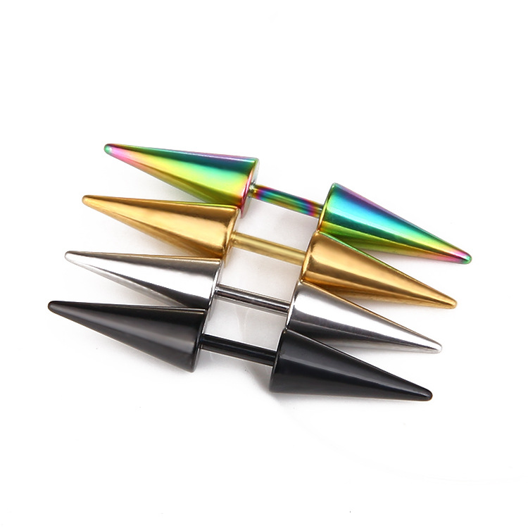 Double cone titanium piercing studs - Ariano