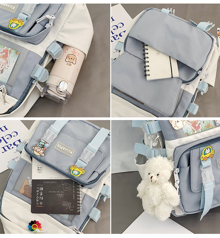 Nylon backpck school bag with multipocket - Ariano