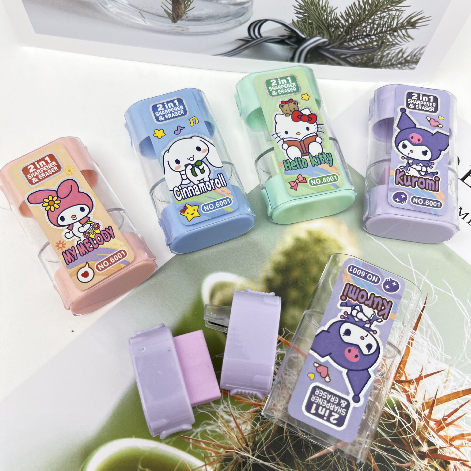 Sanrio box shape 2 in 1 sharpner eraser - Ariano